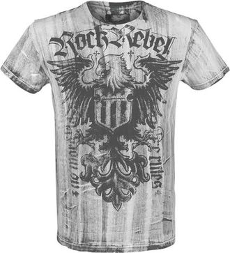Rock Rebel by EMP Homme T-Shirt Blanc avec imprim&eacute; XL