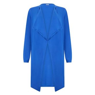 Malo Lange Strickjacke - - Knitwear - Damen - Blau - 2XL