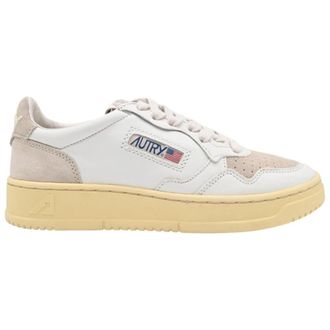 Autry Sneakers aus Wildleder/Leder Wei&szlig;/Sand - - Shoes - Damen - Wei&szlig; - 37 EU