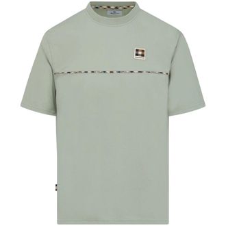Aquascutum Active Club Karomuster-t-shirt In Salvia-hellgr&uuml;n