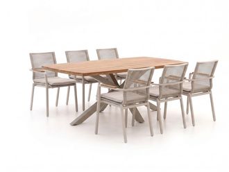 Bellagio la vita attrattiva Bellagio Marudo/Induno Deens Ovaal 240cm dining tuinset 7-delig stapelbaar