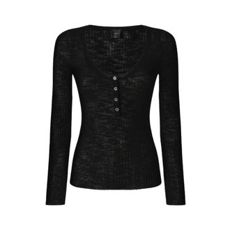 Pinko Lang&auml;rmliger Jacquard-Pullover - - Knitwear - Damen - Schwarzk - S