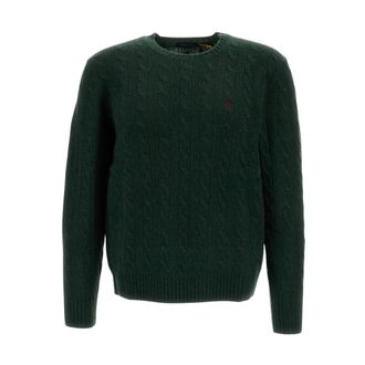 Polo Ralph Lauren Pull en laine et cachemire torsad&eacute; - Homme - Pulls - Vert - Taille: XL