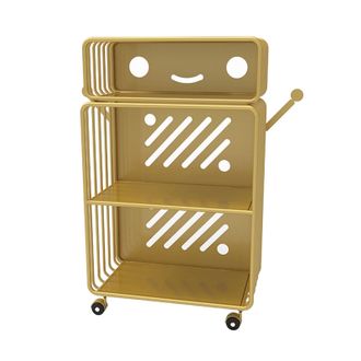 Generic Roboter-Bücherregal, Schmiedeeisen-Lagerregal ist stabil und robust, mit beweglichen Füßen, geeignet for Wohnzimmer, Schlafzimmer und Büro(Color4,60x3