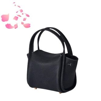 Generic Mini sac seau en cuir de vachette pour femme, sac &agrave; main classique l&eacute;ger, sac &agrave; bandouli&egrave;re tendance, portefeuille &agrave; bandouli&egrave;re amovible, Noir, 6.69i