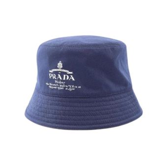 Prada Pre-owned Chapeau bob imprim&eacute; logo coton polyester - Homme - Pre-owned - Bleu - Taille: ONE Size
