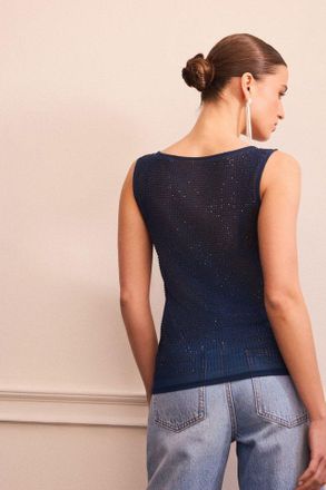 Next Blusentop Glitzerndes Mesh-Oberteil mit Hitzeversiegelung (1-tlg)