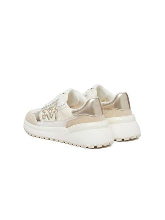 Pinko Womens Sneakers Milk-Light Gold Footwear - Sports Milk/light