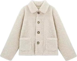 Generic Veste en peluche pour femme - Sweat à capuche pelucheux à revers tendance pour automne/hiver - Manteau rembourré en laine dagneau chaud pour lextérieu