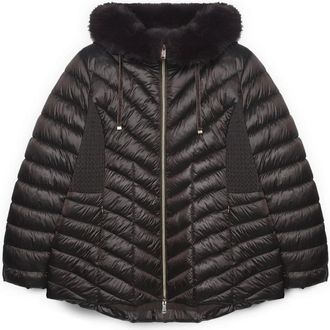 Fiorella Rubino Femme, Vestes, Brun, Taille: 56 FR Doudoune matelassée avec capuche