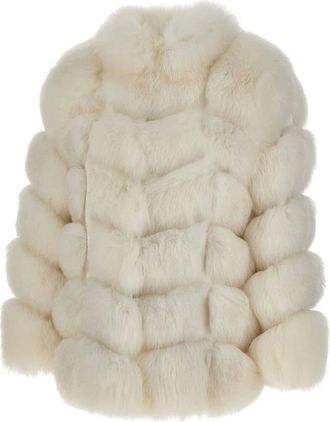 Frame Denim Femme, Vestes, Blanc, Taille: 40 FR Fox Fur Coat
