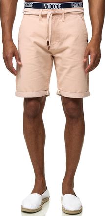 Indicode Herren Acton Chino Shorts aus Baumwolle | Bermudas Herrenshorts für Männer Cameo Rose, XXL