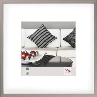 Walther Design Bilderrahmen stahl 30 x 30 cm Aluminium mit Passepartout, Chair Alurahmen AJ330D