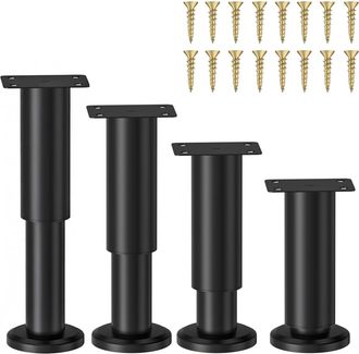 Generic Verstellbare M&ouml;belf&uuml;&szlig;e Metall, M&ouml;belbeine H&ouml;henverstellbar 8-42 cm, M&ouml;belbeine F&uuml;r Tisch, Sofa, Schrank, Bett, DIY M&ouml;bel, Schwarz Und Wei&szlig; M&ouml;belbeine 
