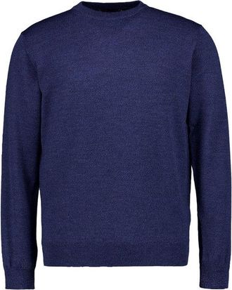 Boggi Milano Herren Pullover blau Merinowolle unifarben