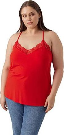 Vero Moda Vmana S/L Dentelle Top GA Noos Curve, Goji Berry, S Femme