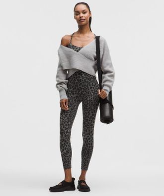 lululemon Align No Line Hose mit hohem Bund f&uuml;r Frauen - 64 cm - Gr&ouml;&szlig;e 10 in True Leopard Black Multi