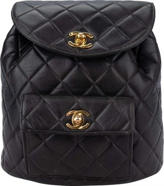 Chanel Crossbody Bags - Chanel Quilted Lambskin Double CC Duma Backpack - Gr. unisize - in Bunt - f&uuml;r Damen