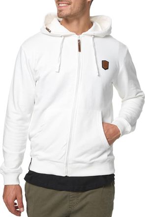 Indicode Herren Braidwood Kapuzensweatjacke | Hoodie Kapuzenpullover Pullover für Männer Offwhite, XXL