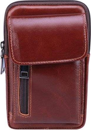Hemobllo SOLUSTRE Echter Leder G&uuml;rteltasche f&uuml;r Herren Outdoor H&uuml;fttasche in Schlichtem Stil Robuste Rindsleder Sporttasche f&uuml;r Wandern Radfahren und Reisen