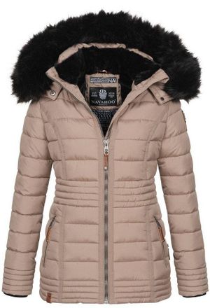 Navahoo Winterjacke Navahoo Umay Princess Damen Winter Steppjacke B900 mit kuschligem Teddyfell und abnehmbarer Kapuze