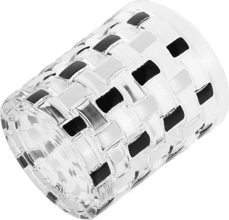 BESPORTBLE Wiederverwendbarer Toilettenbecher aus Glas mit Schachbrettmuster Multifunktionaler Mundsp&uuml;lbecher und Zahnb&uuml;rstenhalter f&uuml;r Badezimmer und Reise