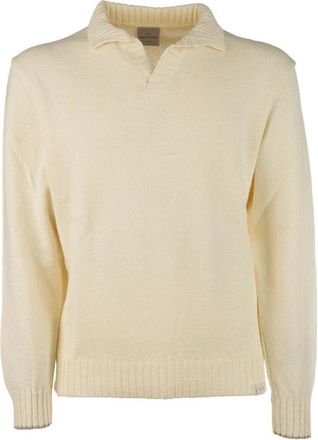 Paul & Shark Homme, Pulls, Blanc, Taille: M Pull &agrave; col ouvert en coton boucl&eacute;