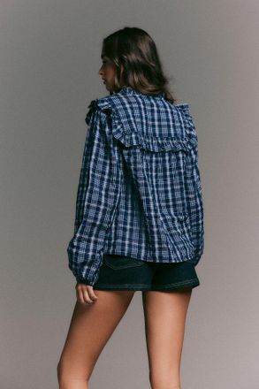 Next Langarmbluse Lang&auml;rmlige Bluse mit R&uuml;schen (1-tlg)