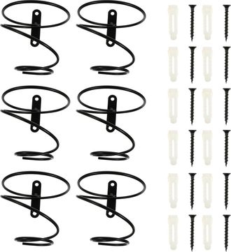 Cabilock Weinflaschenhalter Wandmontiertes Weinregal Aus Metall 6 St&uuml;Ck Weinflaschenhalter Zur Platzsparenden Lagerung Kreative Flaschenhalter F&uuml;R K&uuml;Che Bar Un