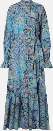 Etro Robe longue en coton m&eacute;lang&eacute;