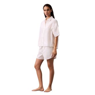 Calvin Klein Hemd f&uuml;r Damen, leger, weite &Auml;rmeln (Wei&szlig;)