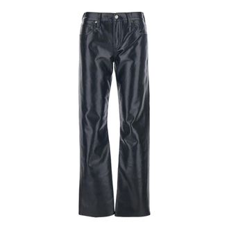 A Gold E Leather-Blend Straight Hosen - - Trousers - Damen - Schwarzk - W27