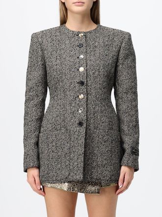 Msgm Blazer court en laine m&eacute;lang&eacute;e &agrave; encolure ronde