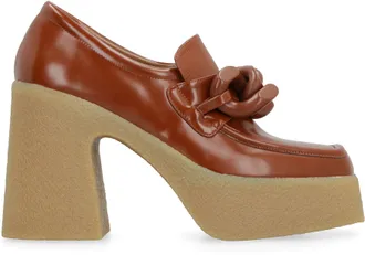 Stella McCartney Womens Skyla Loafers Brown Polyurethane
