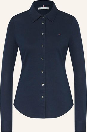 Tommy Hilfiger Hemdbluse Aus Piqu&eacute; blau