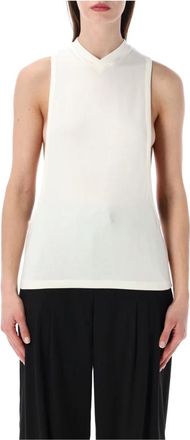 Versace Femme, Tops, Blanc, Taille: 34 FR D&eacute;bardeur Brod&eacute;e en Jersey de Coton Stretch