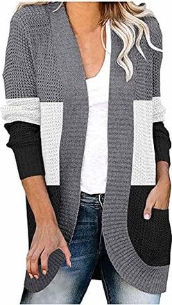 Generic 2026 Vestes pour femme Automne et Hiver Hauts Mode D&eacute;contract&eacute;e Cardigan &agrave; Manches Longues Devant Cardigan Tricot &Eacute;pais Cardigan Pull V&ecirc;tements dext&eacute;r