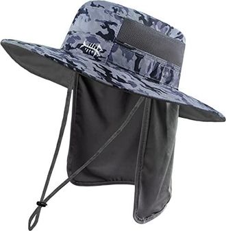 Bassdash Chapeau de Protection Solaire Boonie UPF 50+ pour P&ecirc;cheur - Style Seau