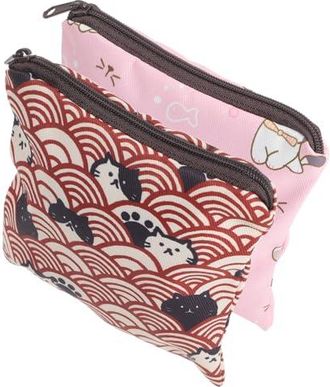 Yardwe 2 pi&egrave;ces Sac de Rangement Hygi&eacute;nique Imperm&eacute;able Polyester Pochette Pratique pour Serviettes Menstruelles Trousse de Toilette Portable pour Voyage et 