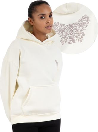 Smilodox Hoodie Damen Nala, Oversize Fit Pullover mit großer Kapuze und Butterfly Print, bequemes Sweatshirt, weicher Flauschiger Stoff Kapuzenpullover, Ideale