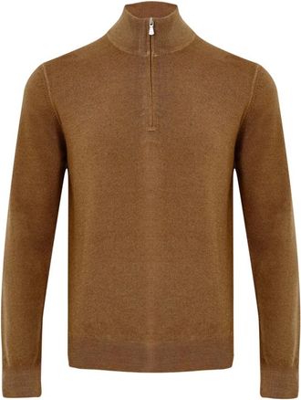 Gran Sasso Homme, Pulls, Brun, Taille: 2XL Maglia Lupetto Mezza Zip