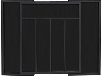 Relaxdays Besteckkasten Bambus, ausziehbar, 7 Fächer, Besteck & Küchenutensilien, HBT 5,5 x 31,5-48,5 x 37 cm, schwarz