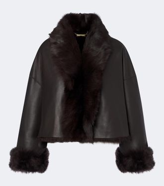Nour Hammour Jacke Venezia aus Leder mit Shearling