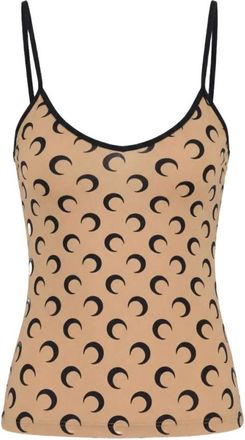 Marine Serre Femme, Tops, Beige, Taille: 38 FR Top stampa