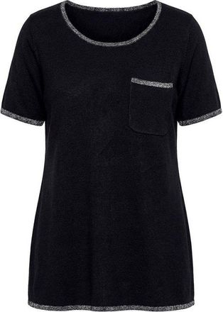 Miamoda Strickpullover Strick-Shirt Komfort Fit Feinstrick Glitzern&auml;hte