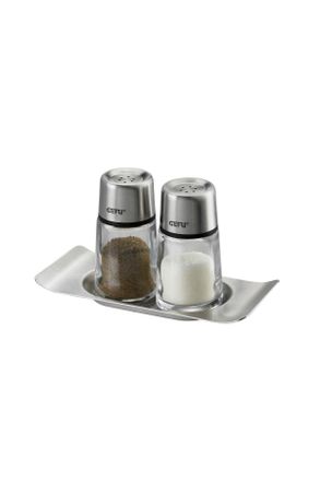 GEFU Salz- Brunch, Klar, Schwarz, Silber, Metall, Kunststoff, Glas, 7.9x7x10.2 cm, Tischkultur & Servieren, Gew&uuml;rzm&uuml;hlen & -Streuer