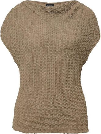 s.Oliver Kurzarmshirt T-Shirt &Auml;rmelloses Shirt mit Wasserfall-Ausschnitt