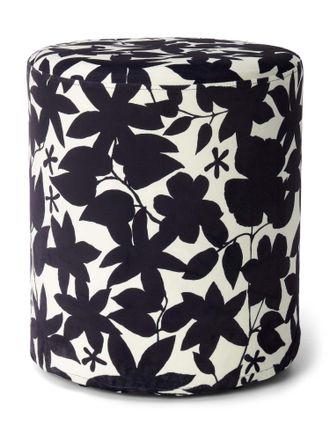 Essenza Pouf Imara Anthrazit, &Oslash; 40 cm - 100% Polyester - Blumen