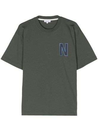 Norse Projects polo Simon &agrave; logo imprim&eacute; - Vert