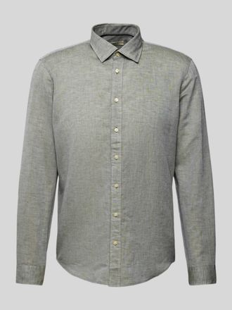 Jake*s Slim Fit Leinenhemd mit Kentkragen